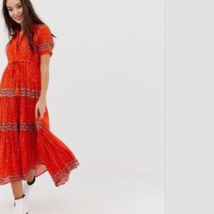Free People | Dresses | Free People Nwt Rare Feeling Dress Red Combo ...